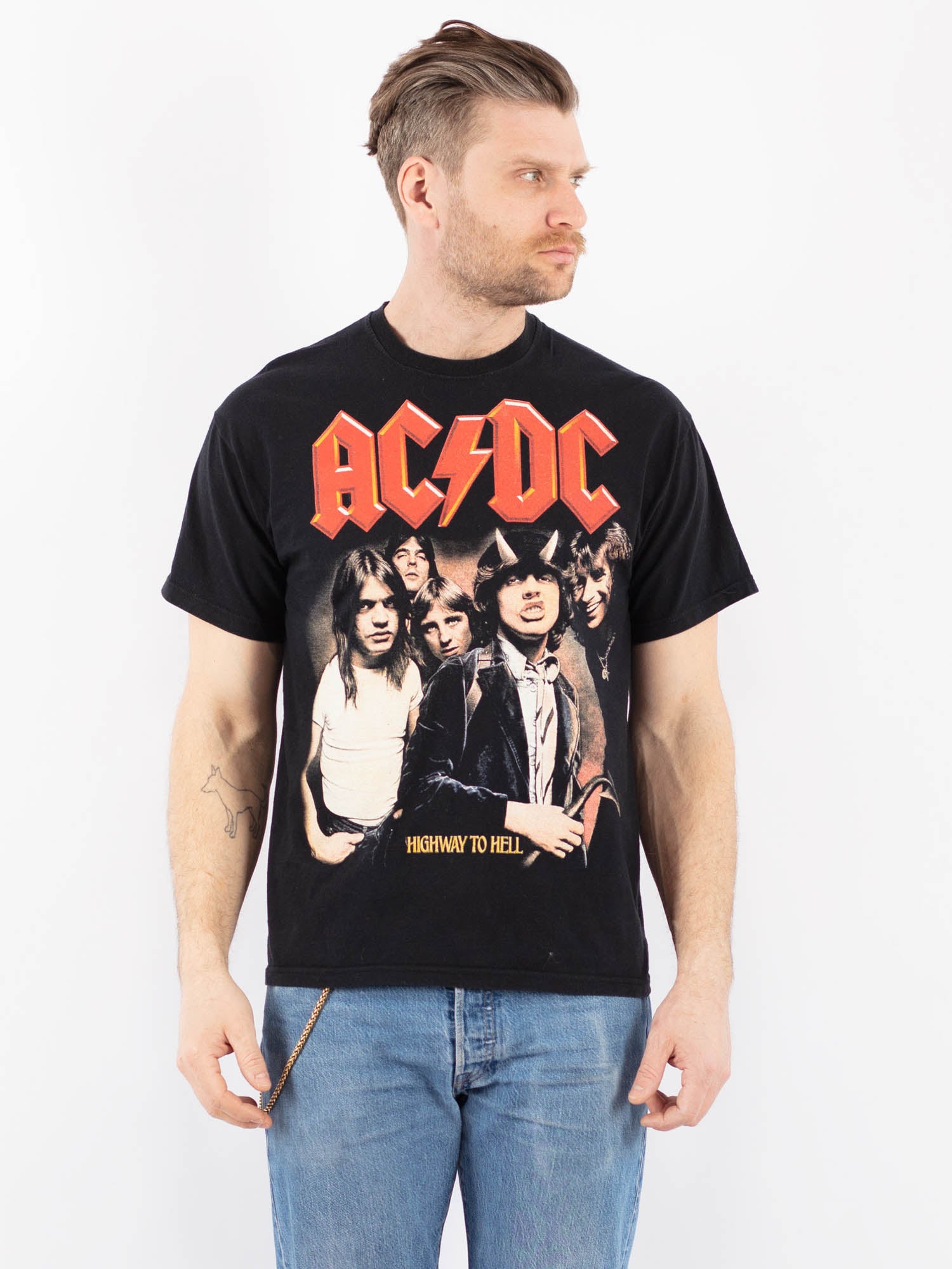 Online Vintage Store | Vintage 00's Men AC/DC Print T-Shirt in Black ...