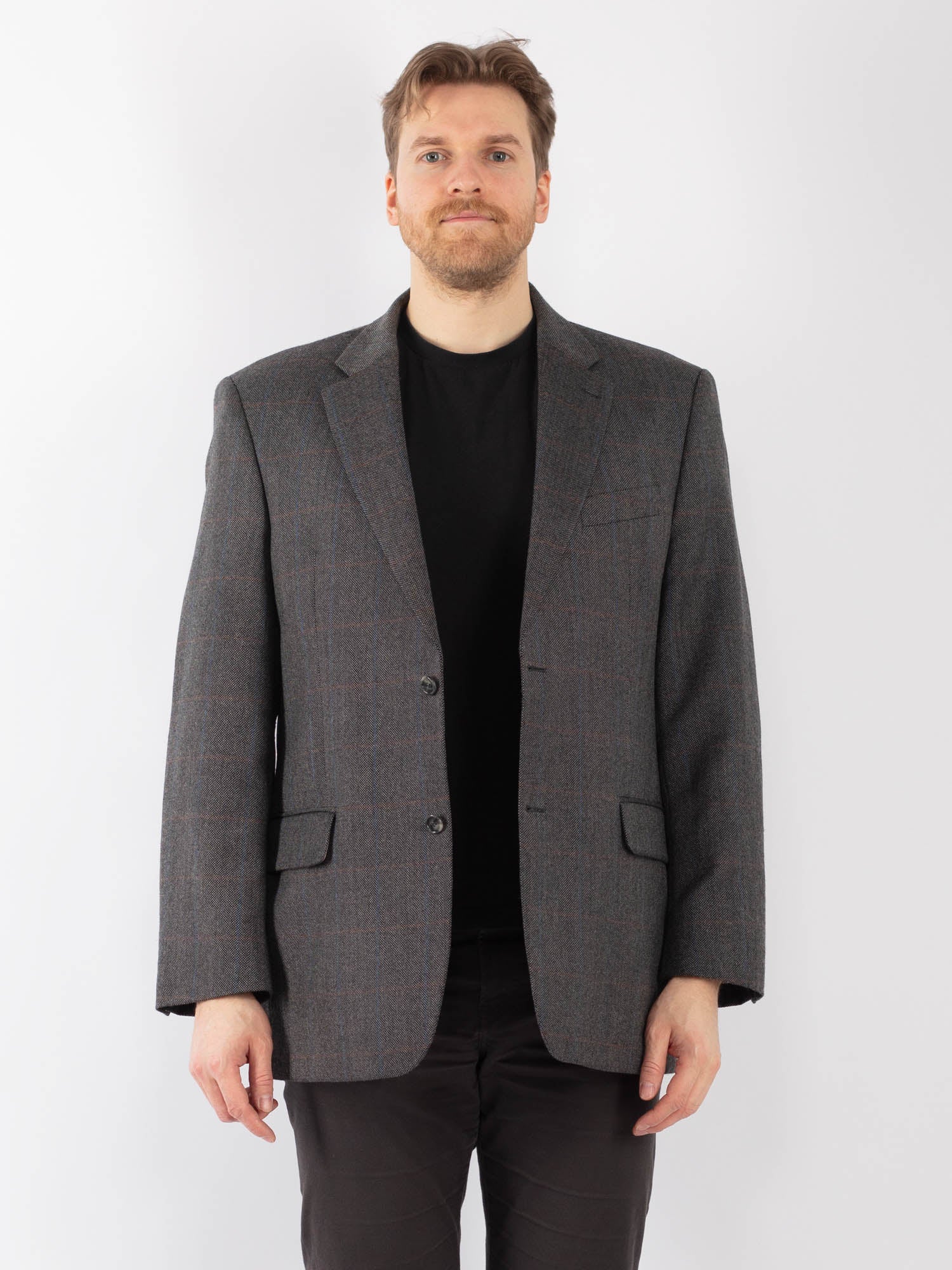 Online Vintage Store | Vintage 00's Men Wool Blazer Jacket in Gray ...
