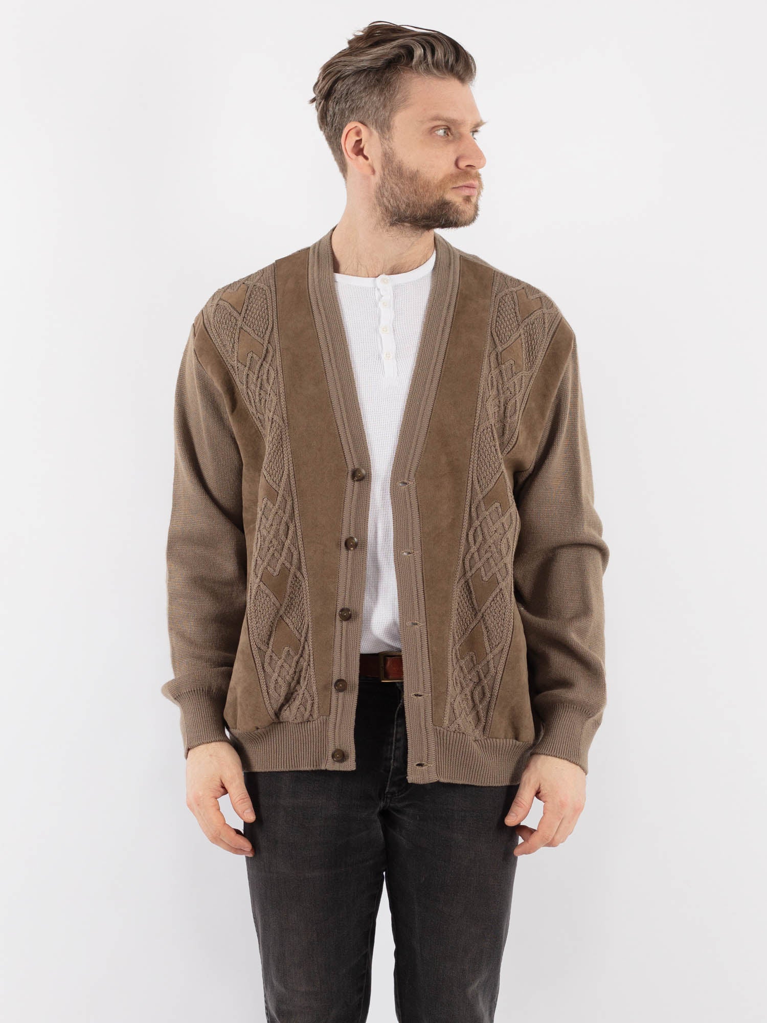 Online Vintage Store | Vintage 70's Men Cardigan in Beige | Northern ...