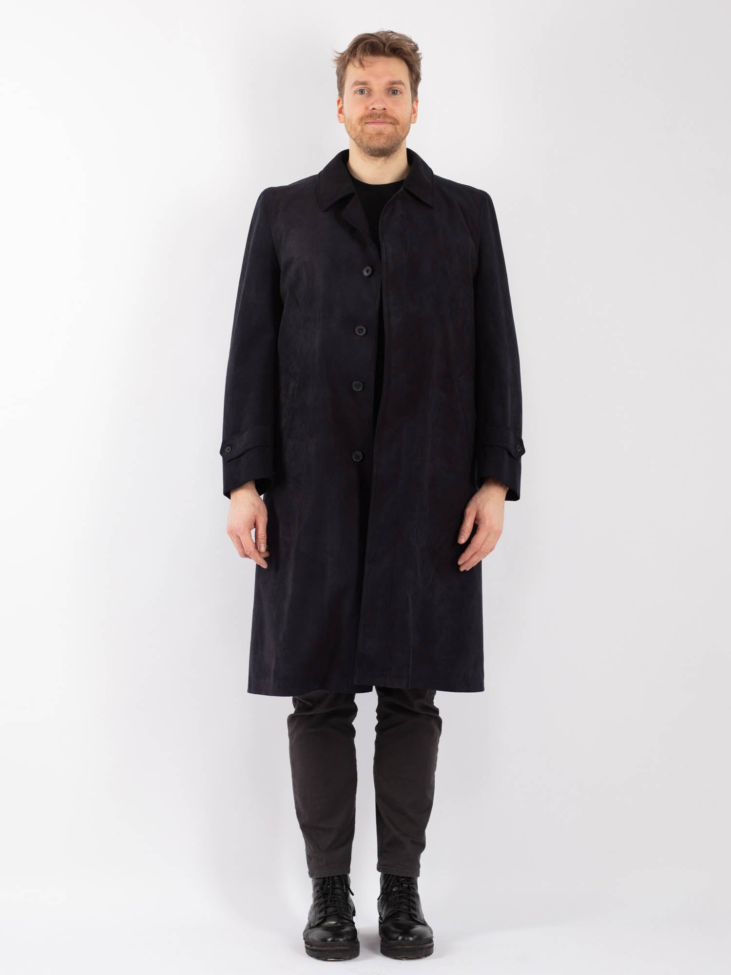 Online Vintage Store | Vintage 70's Men Faux Suede Mac Coat in Blue ...