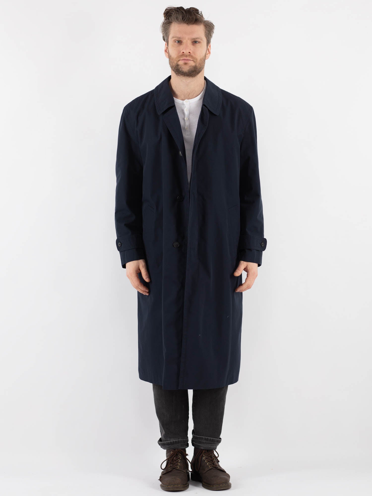 Online Vintage Store | Vintage 70's Men Mac Coat in Blue | Northern ...