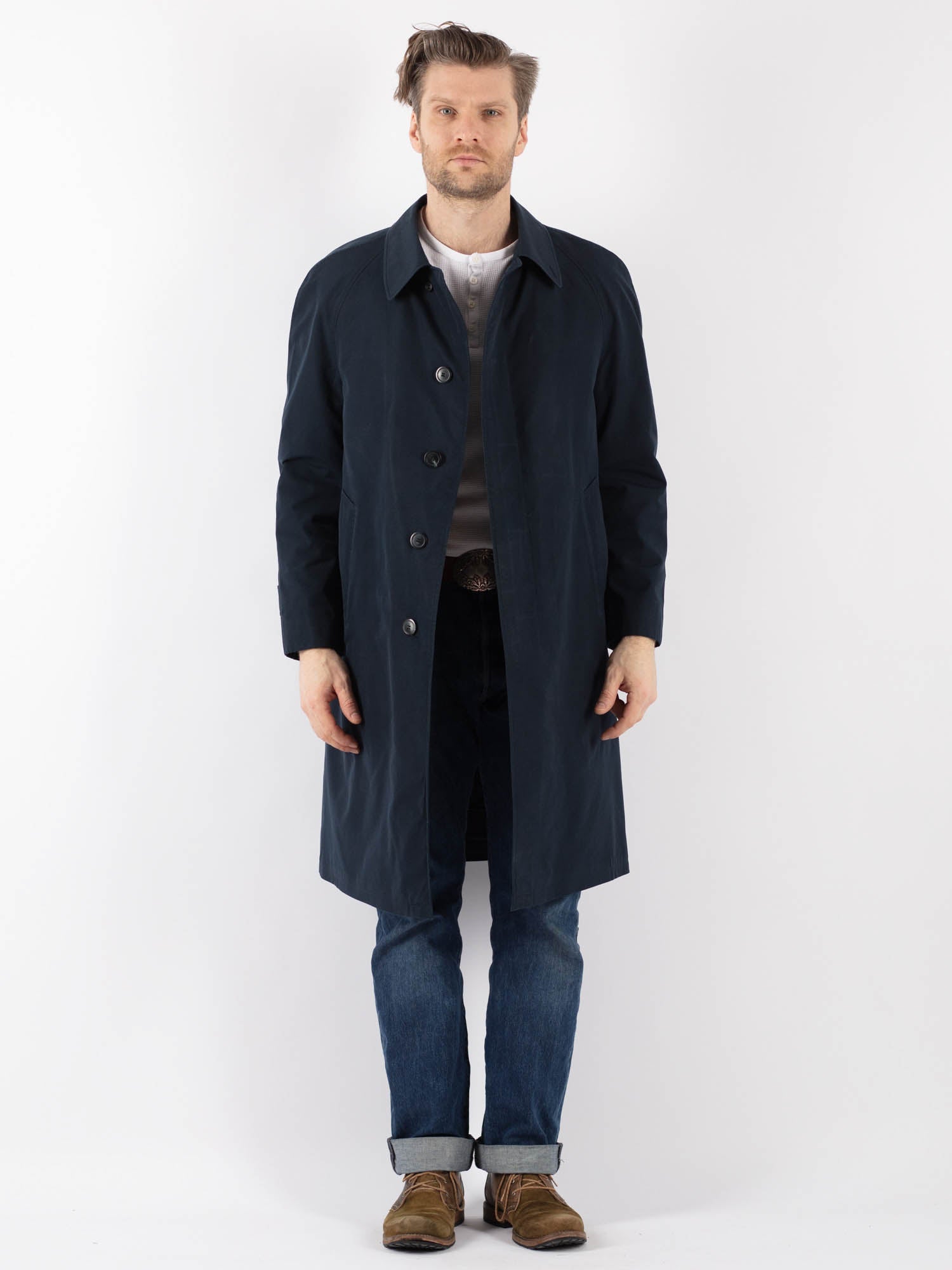 Online Vintage Store | Vintage 70's Men Mac Coat in Blue | NorthernGrip
