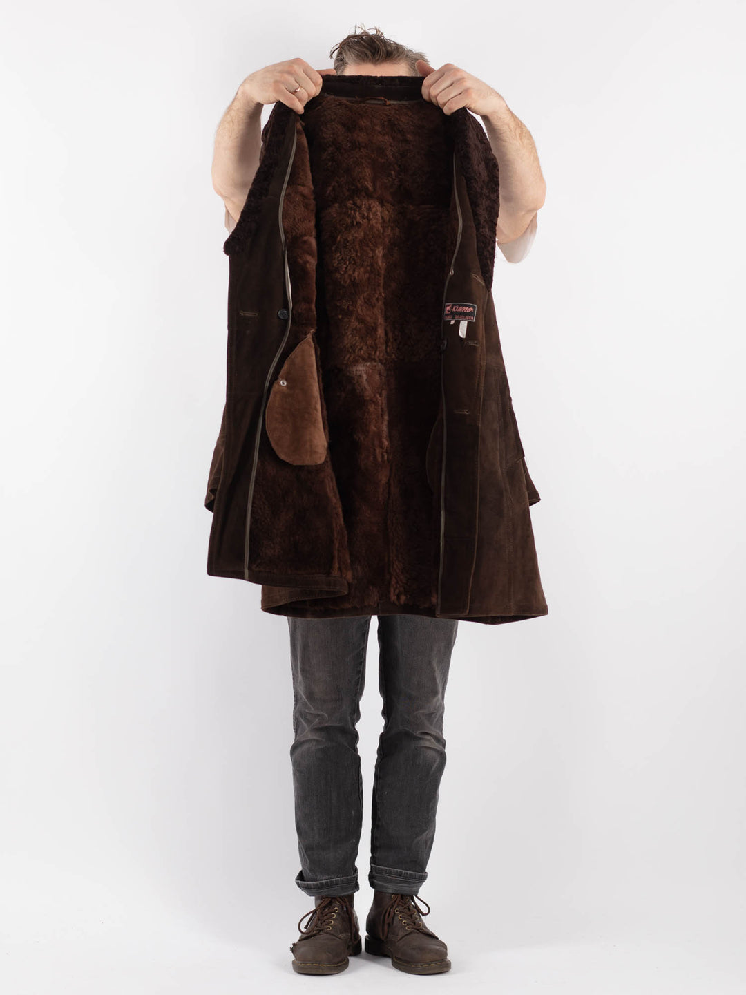 Online Vintage Store | Vintage 70's Men Sheepskin Coat in Brown ...