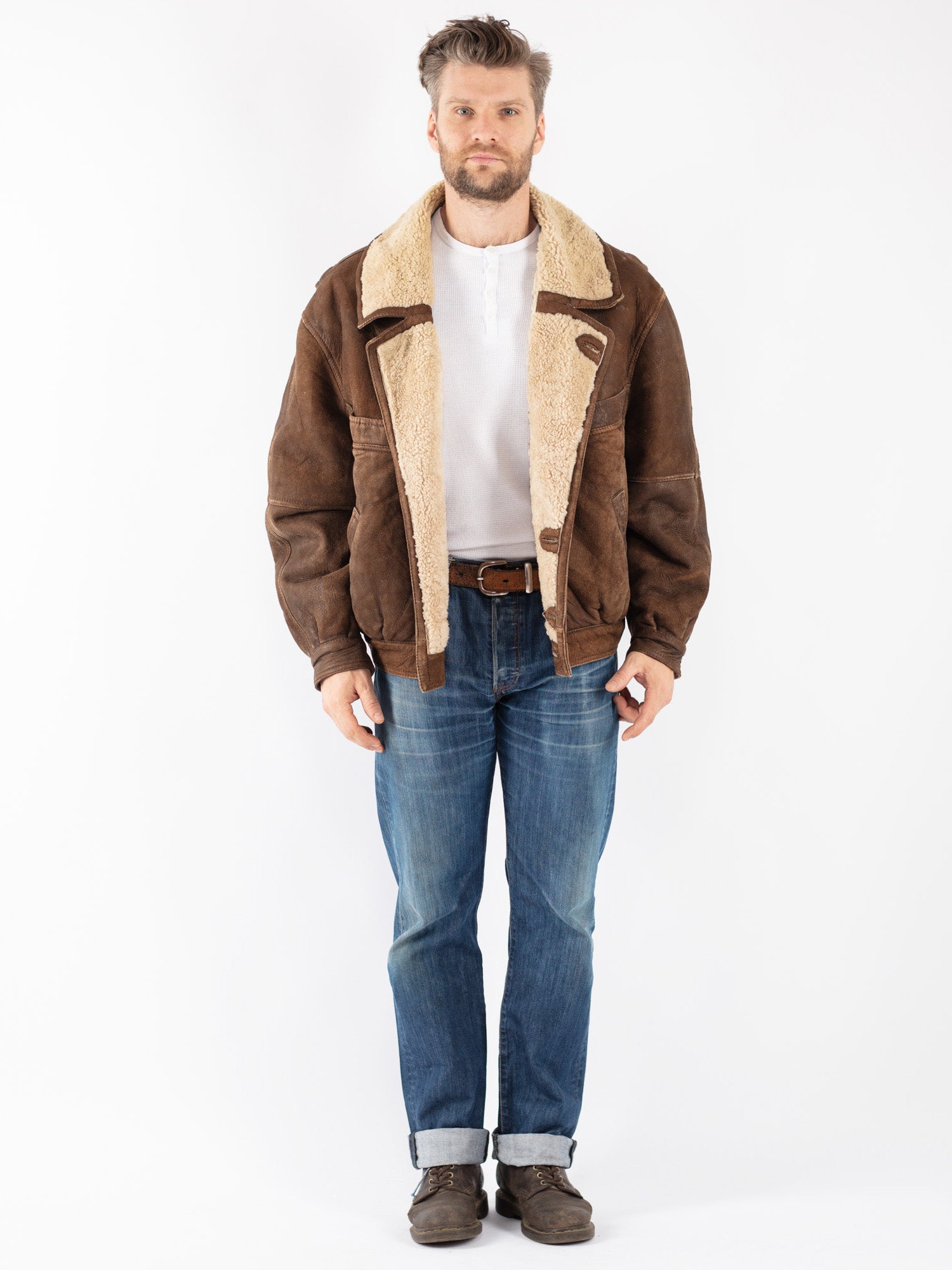 Online Vintage Store | Vintage 70's Men Sheepskin Jacket in Brown ...