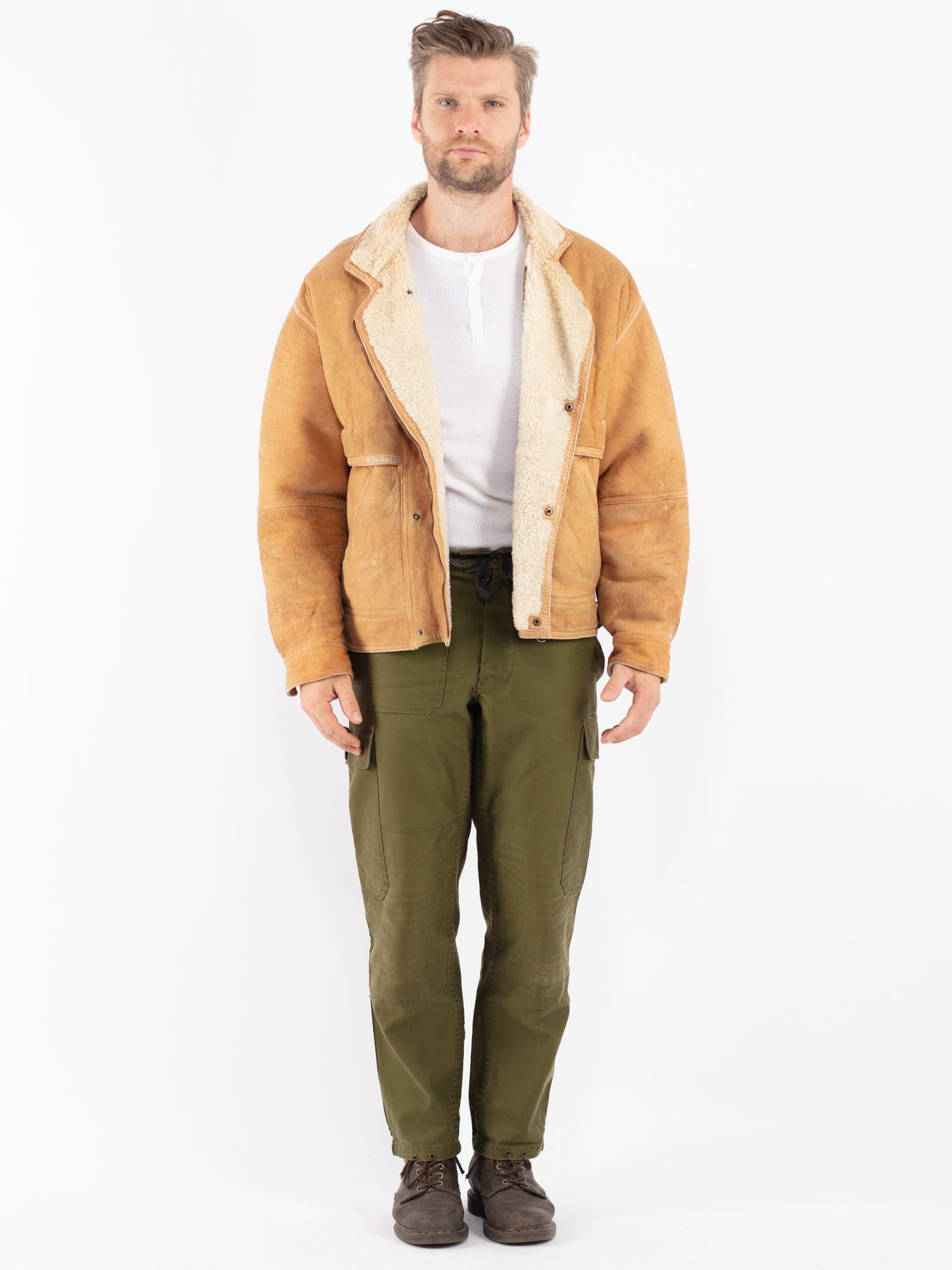 Online Vintage Store | Vintage 70's Men Sheepskin Jacket in Beige ...