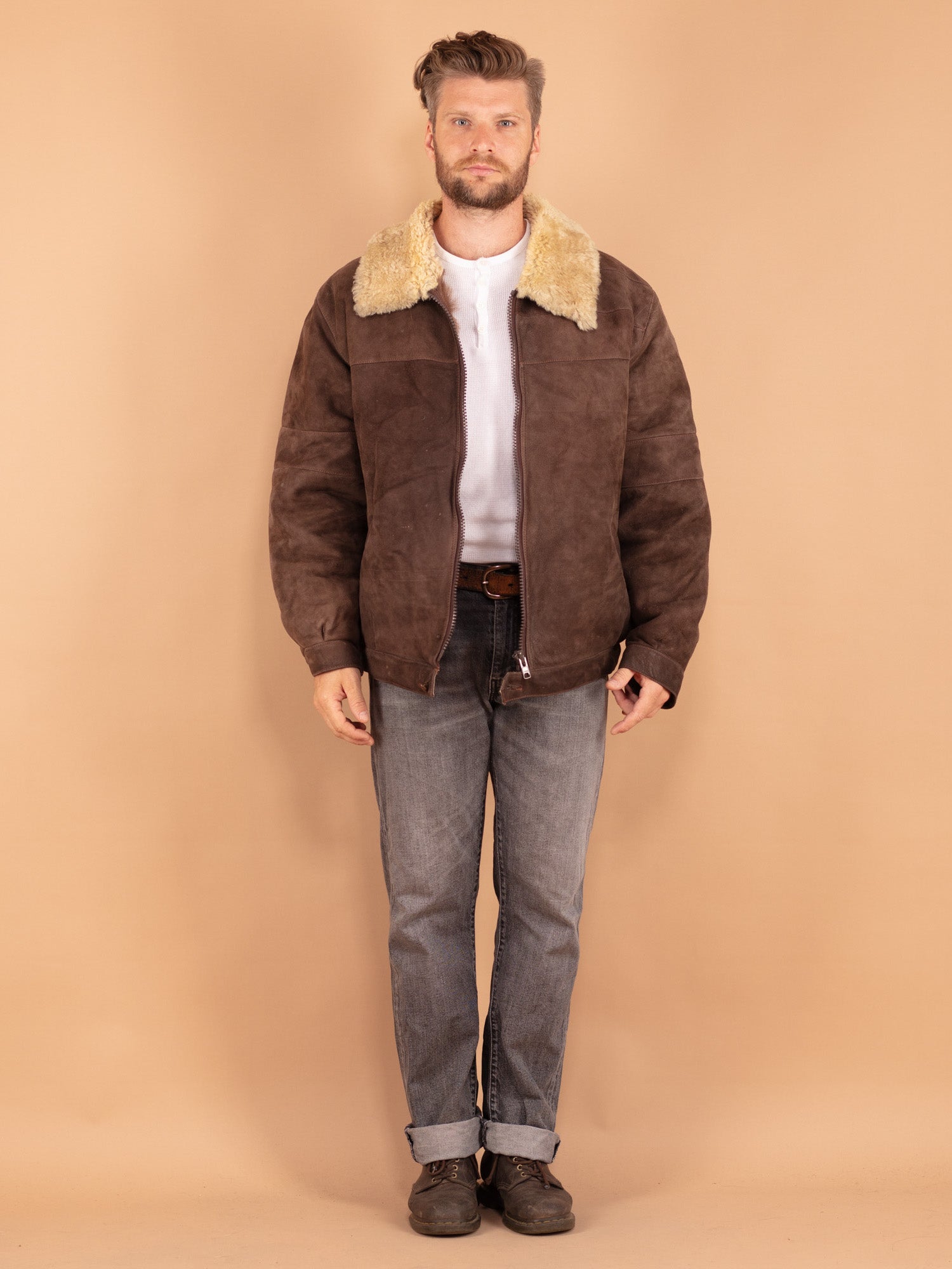 Online Vintage Store | Vintage 70's Men Sheepskin Jacket in Brown ...