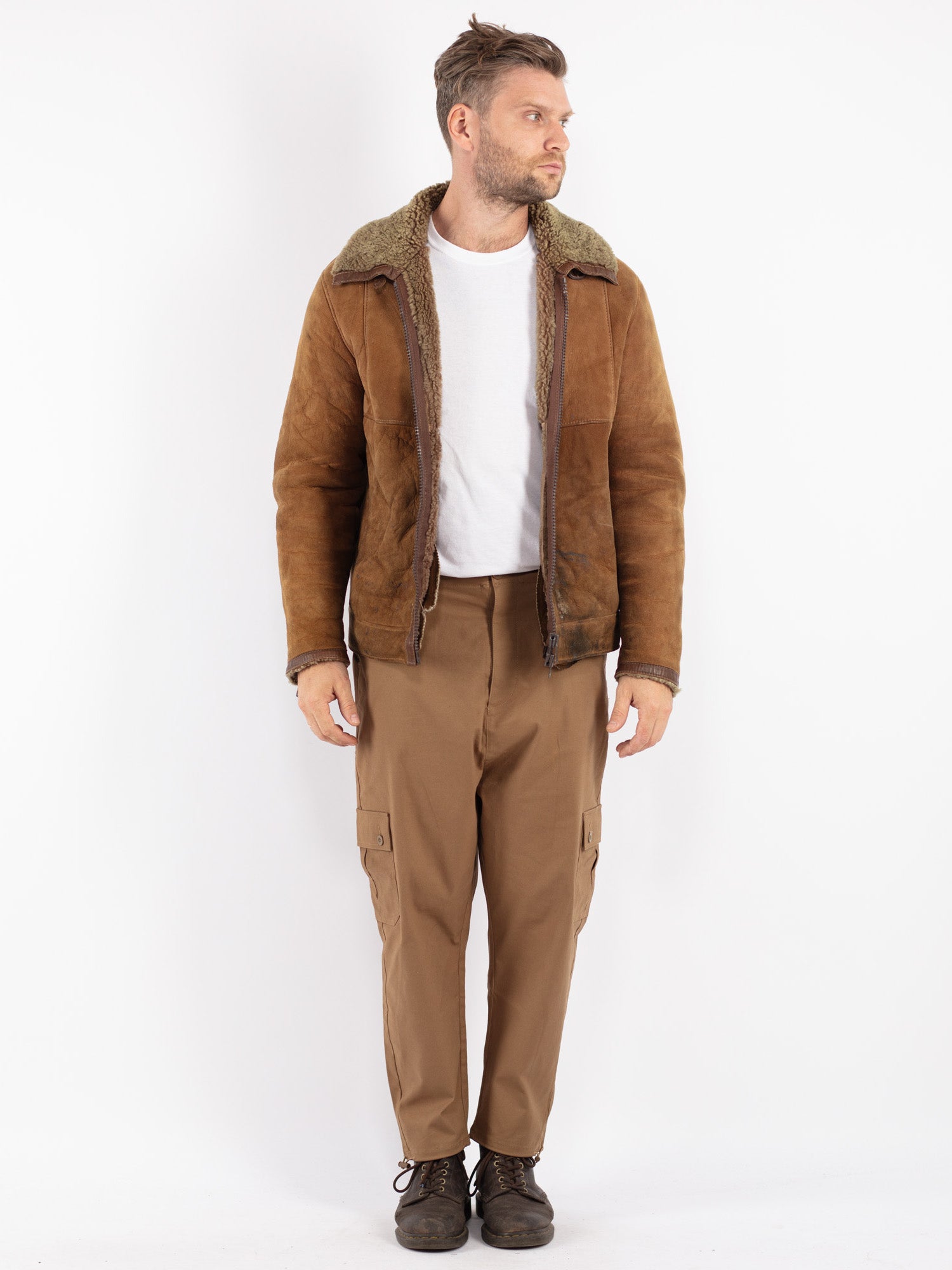 Online Vintage Store | Vintage 70's Men Sheepskin Jacket in Brown ...