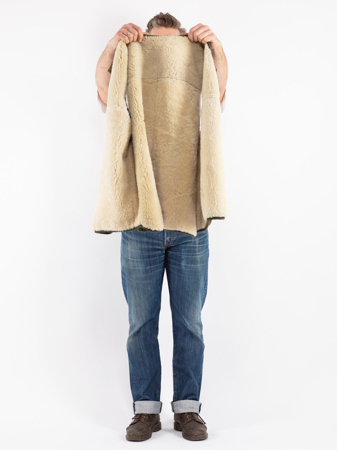 Online Vintage Store | Vintage 70's Men Sheepskin Vest in Green ...