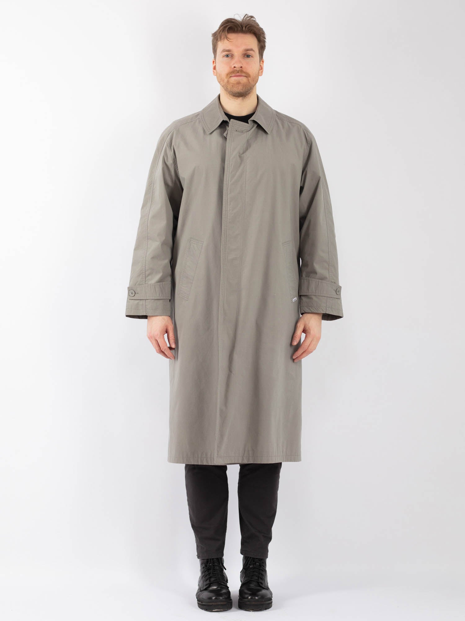 Online Vintage Store | Vintage 80's Men Mac Coat in Gray | NorthernGrip