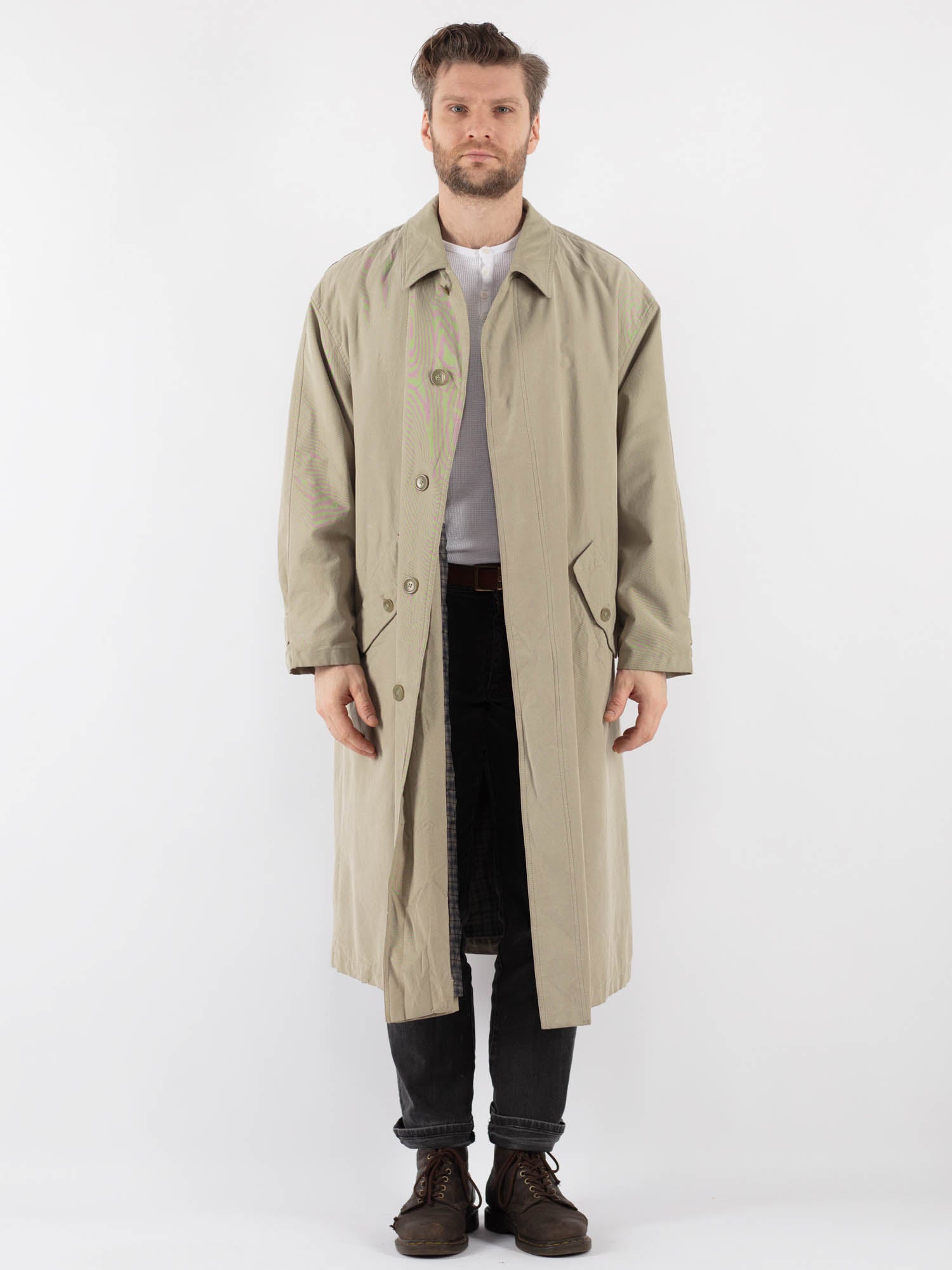 Online Vintage Store | Vintage 80's Men Mac Coat in Beige | NorthernGrip
