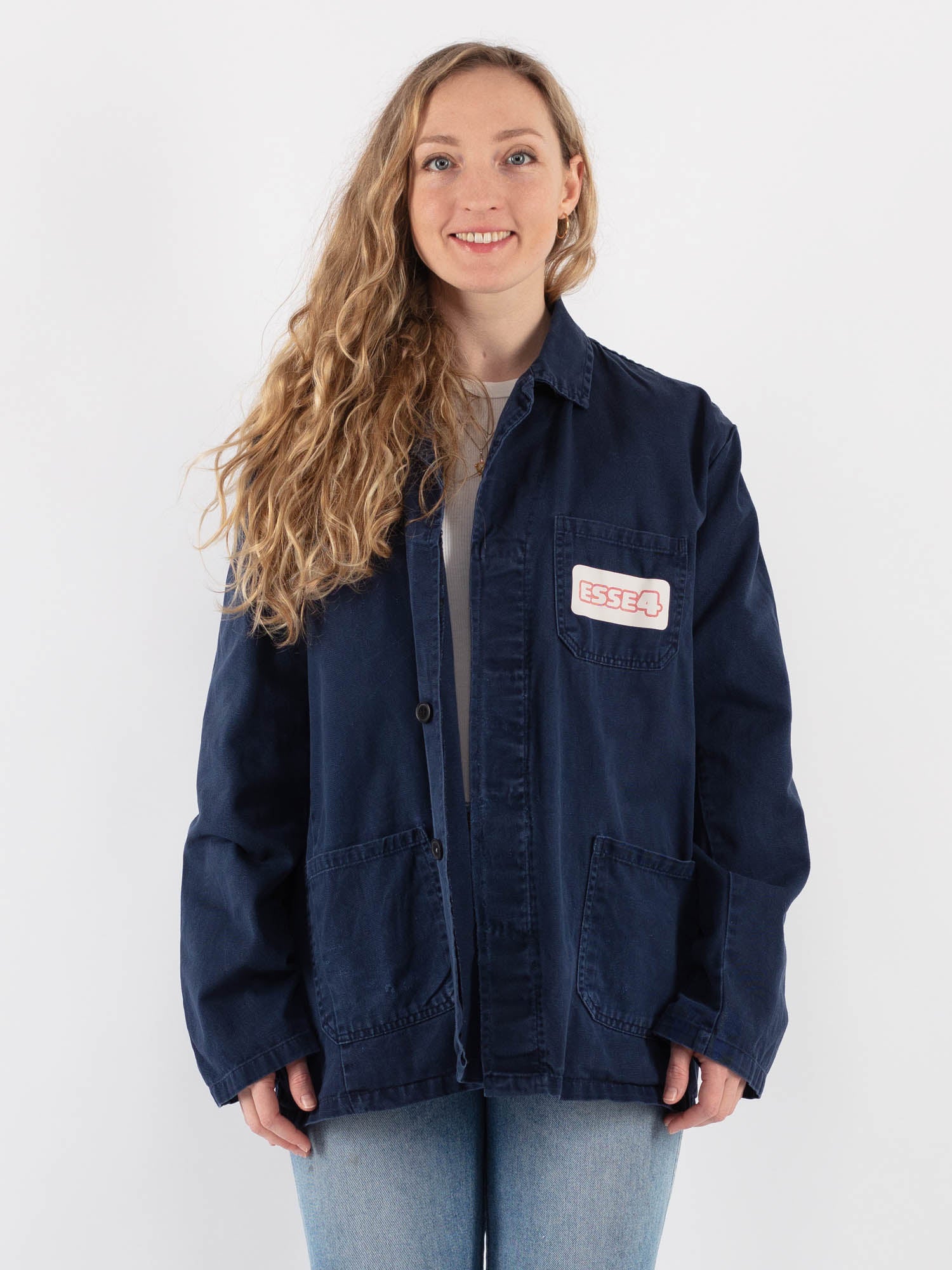 Online Vintage Store | Vintage 80's Women Work Jacket in Blue ...