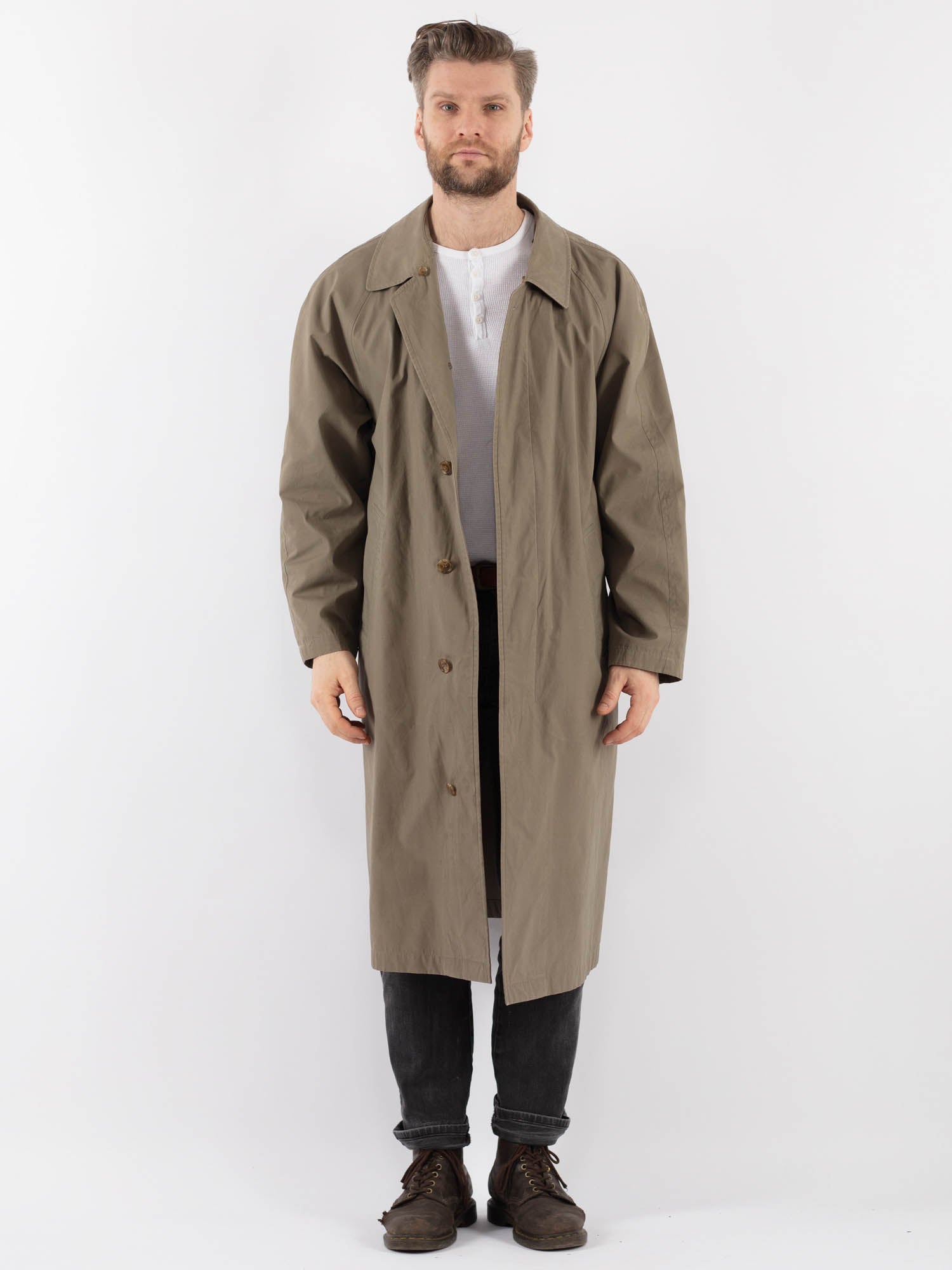 Online Vintage Store | Vintage 90's Men Mac Coat in Beige | NorthernGrip