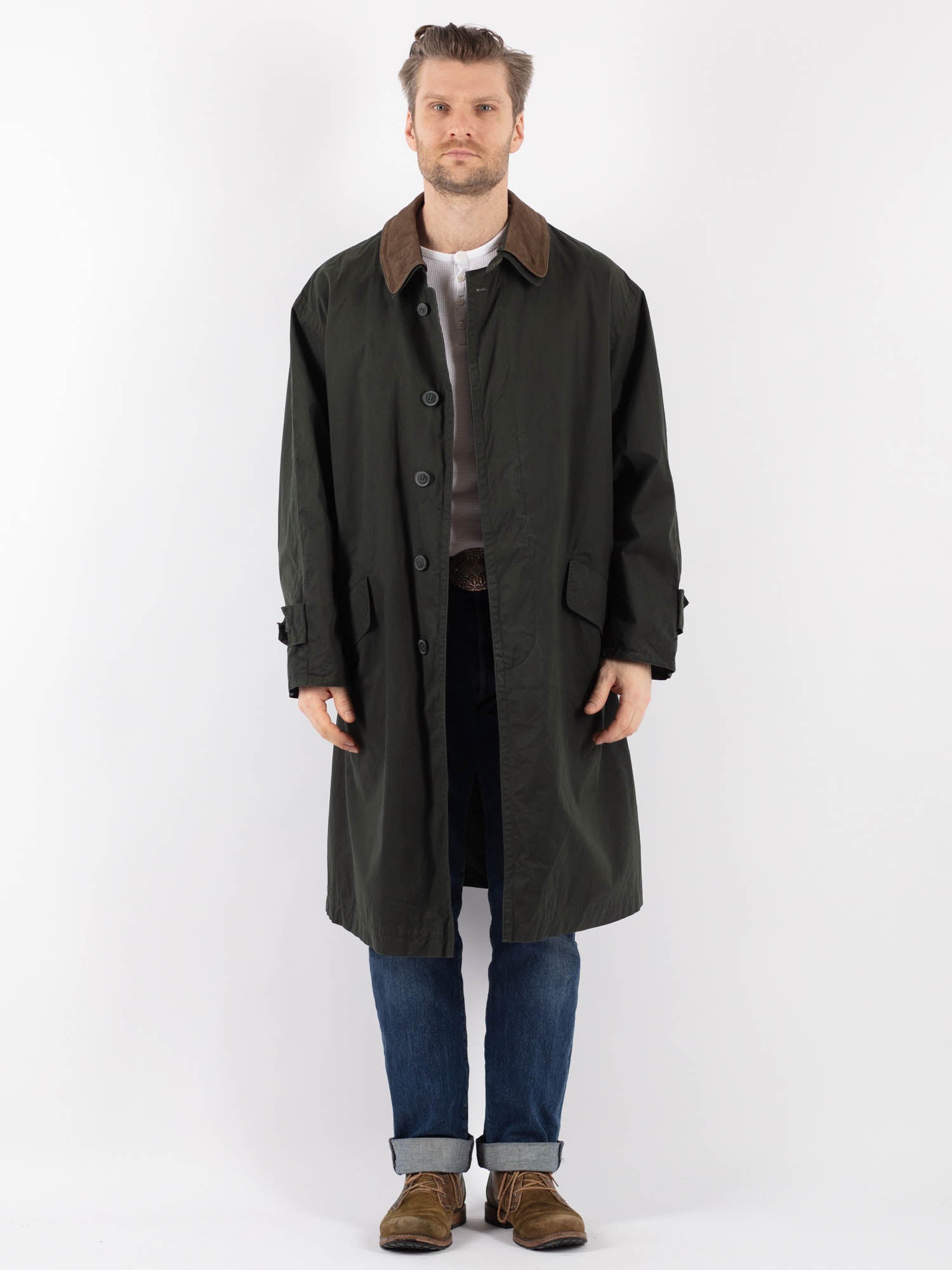 Online Vintage Store | Vintage 90's Men Mac Coat in Green | NorthernGrip
